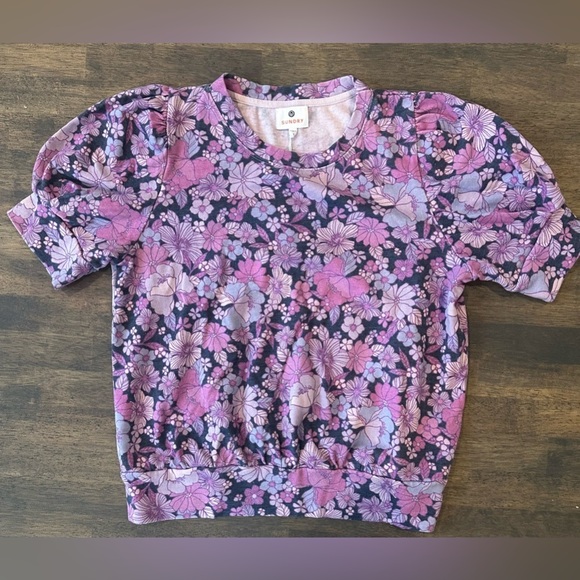 Sundry | Tops | Sundry Modal Floral Puff Sleeve | Poshmark